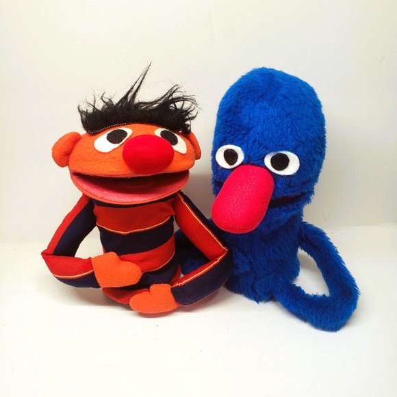 Toys | Vintage Ernie Grover Hand Puppets Sesame Street Lot Plush Felt ...